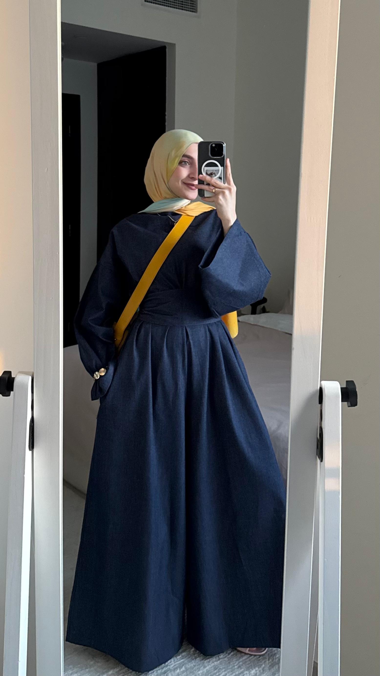 Angilia Jumpsuit (Long-Sleeves) In Jeans – Triple-N